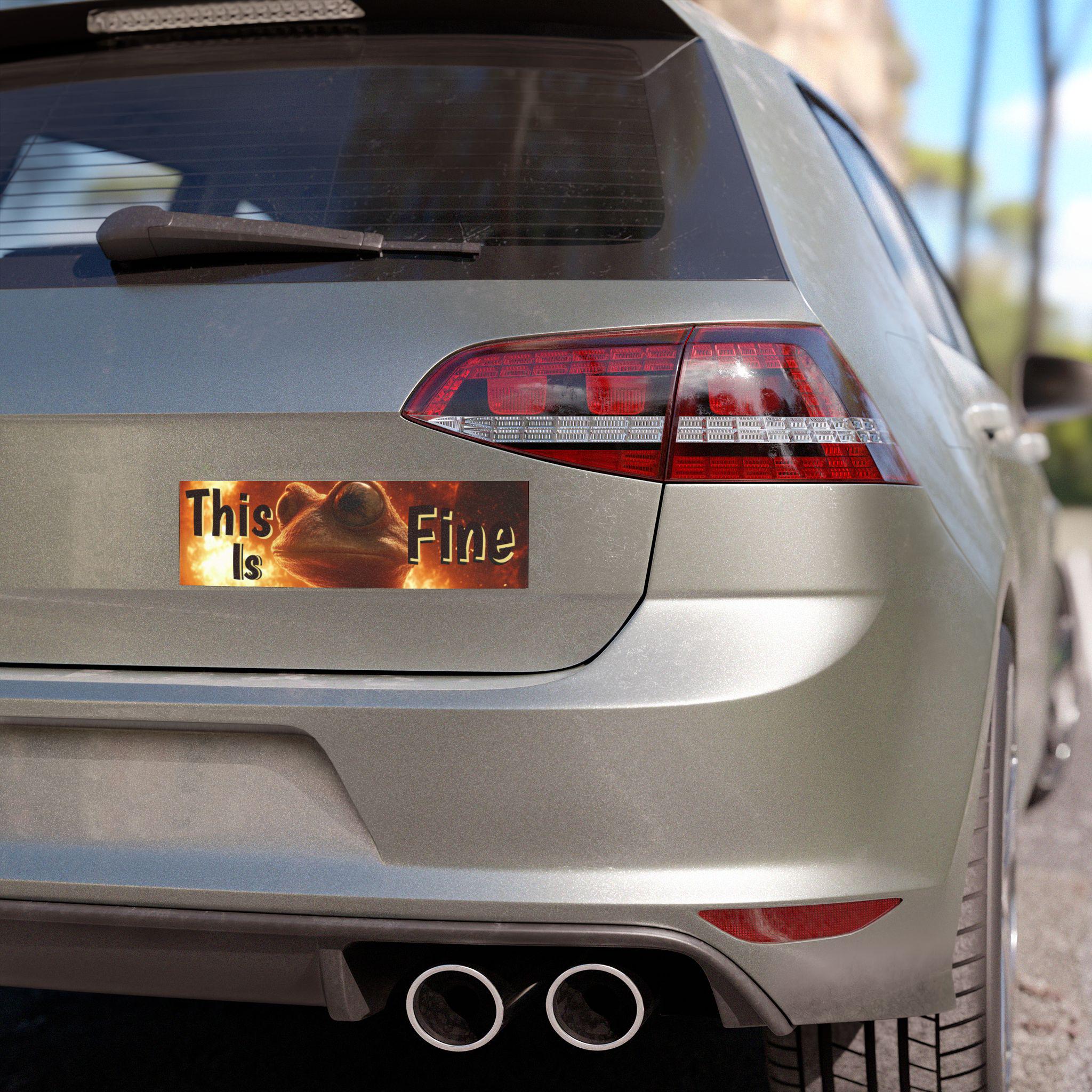 Pepe Car Magnets, This is Fine Frog Design, Funny Auto Decor, Humorous ...