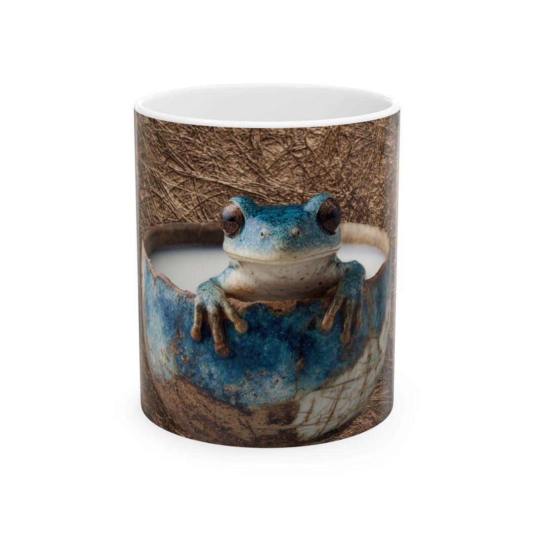 Frog Inspired Ceramic Mug, Nature Lover Gift, Coffee Cup, Animal ...