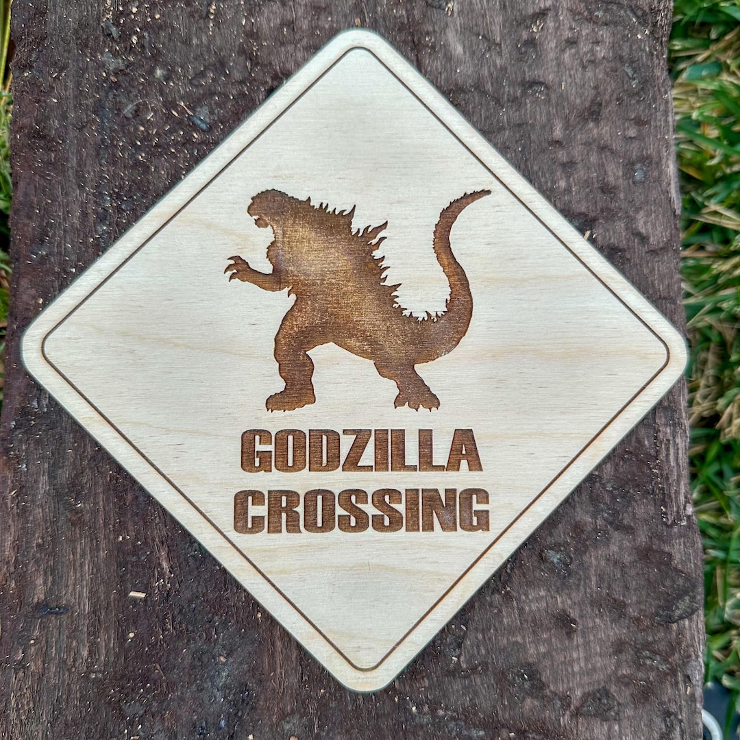 Godzilla Crossing Sign Godzilla Sign Monarch Godzilla Sign Godzilla ...