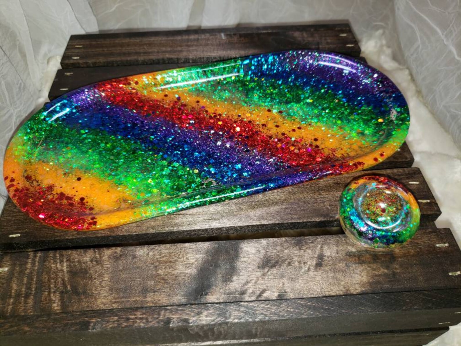 Rainbow Tray With Matching Mini Bowl Jewelry Tray Storage - Etsy