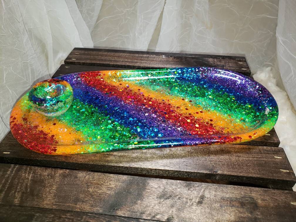 Rainbow Tray With Matching Mini Bowl Jewelry Tray Storage - Etsy