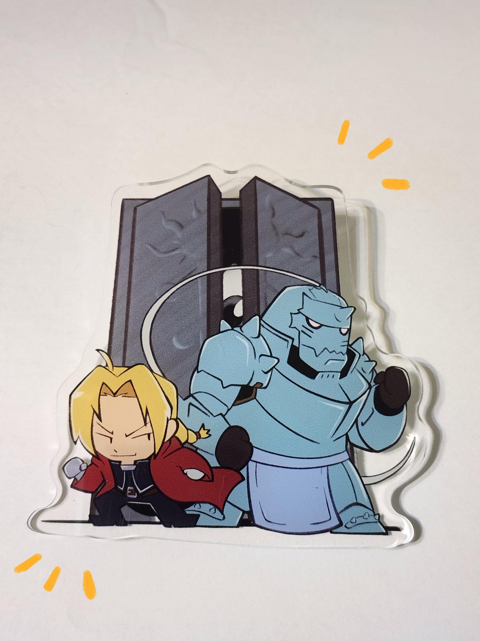 Fullmetal Alchemist 3 Inch Acrylic Pin / Sticker Alphonse and Edward ...