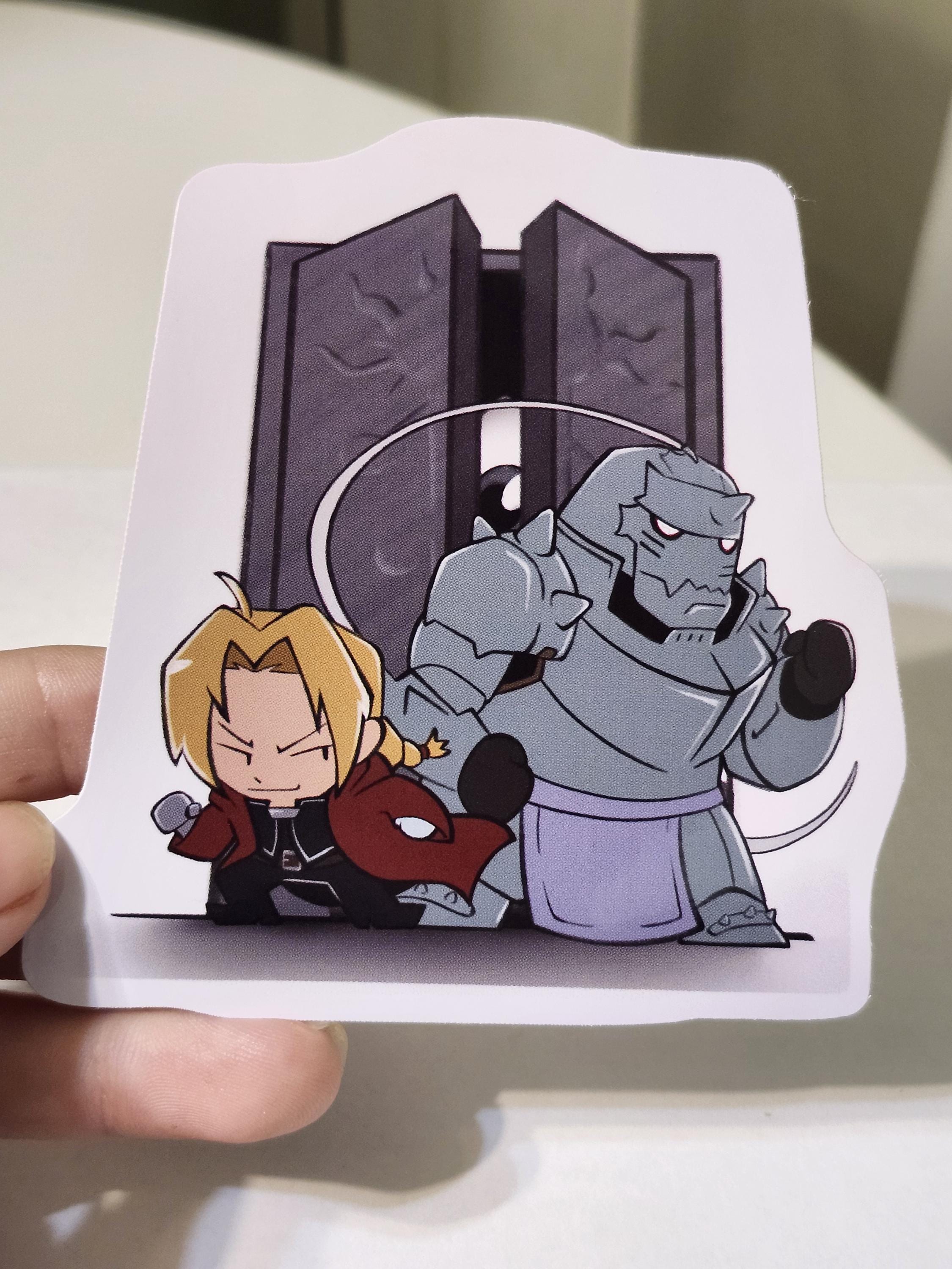 Fullmetal Alchemist 3 Inch Acrylic Pin / Sticker Alphonse and Edward ...