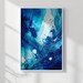 Blue Abstract Wall Art, Watercolour Art Print, Home Decor for Living ...