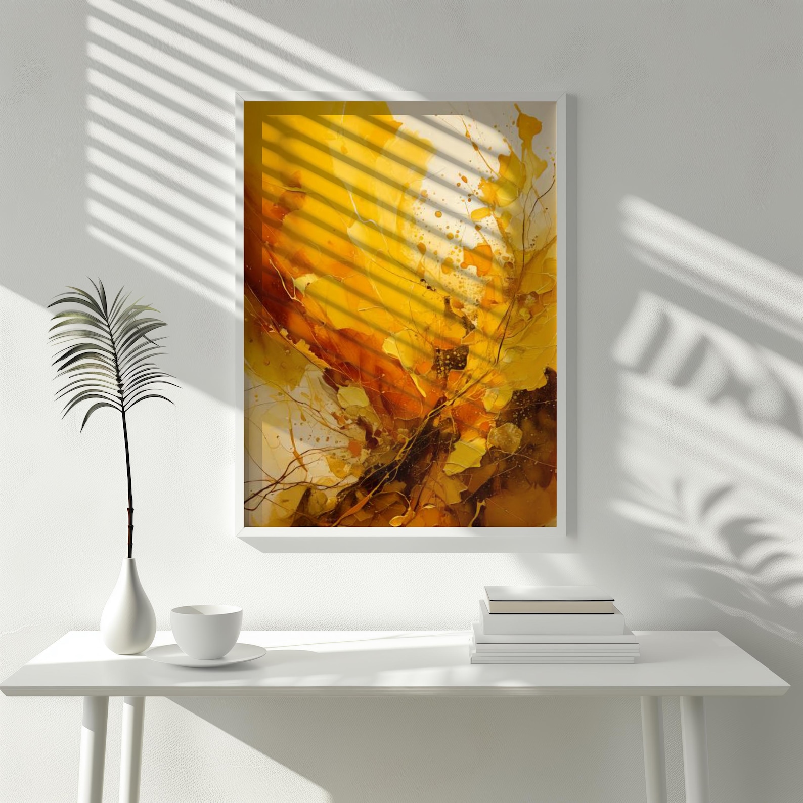 Yellow Abstract Watercolor Art Print, Modern Home Decor - Etsy