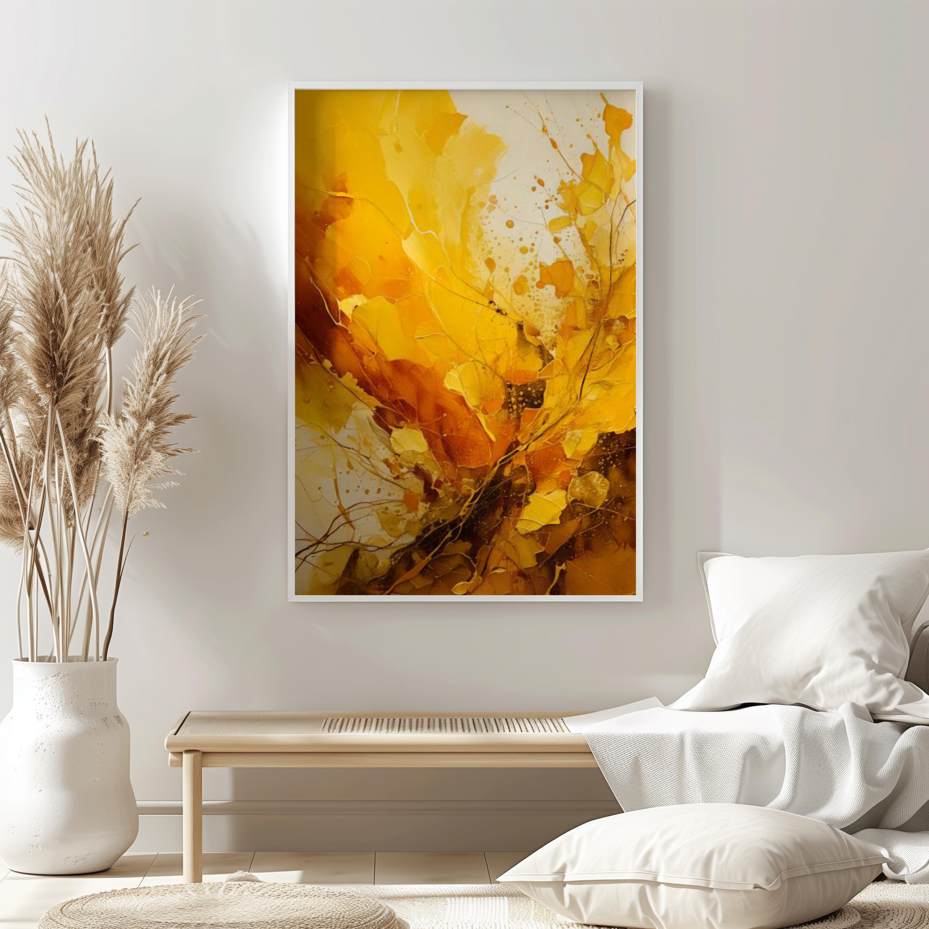 Yellow Abstract Watercolor Art Print, Modern Home Decor - Etsy