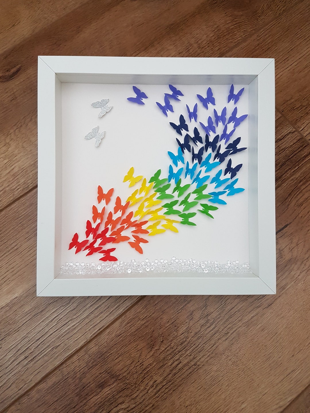 3D Rainbow Butterfly Box Frame – Paper Anniversary Gift, Wall Decor - Etsy
