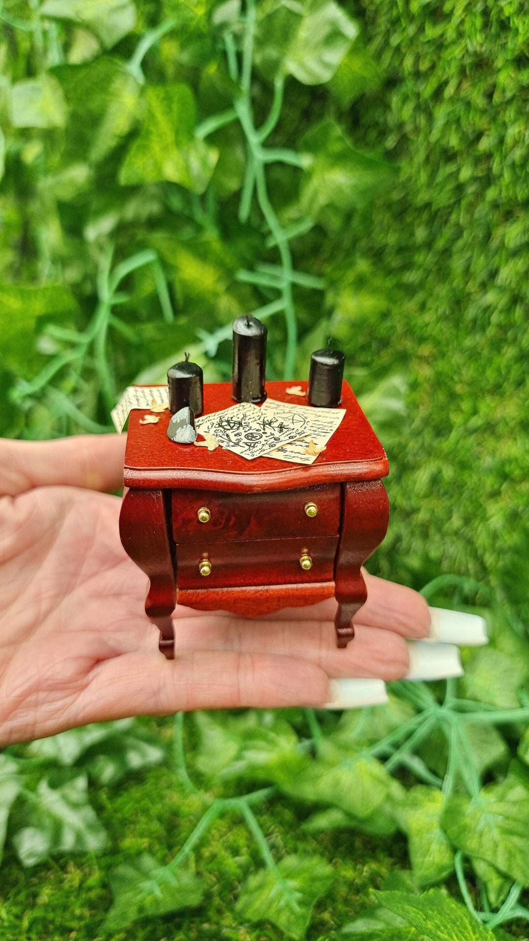 Miniature Occult Side Table 1:12 Scale Doll House Miniature Chest of ...
