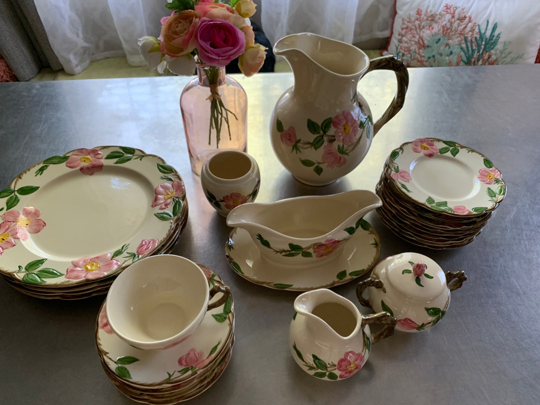 Vintage Franciscan “desert Rose” Dishes Earthenware Large Pitcher Gravy ...