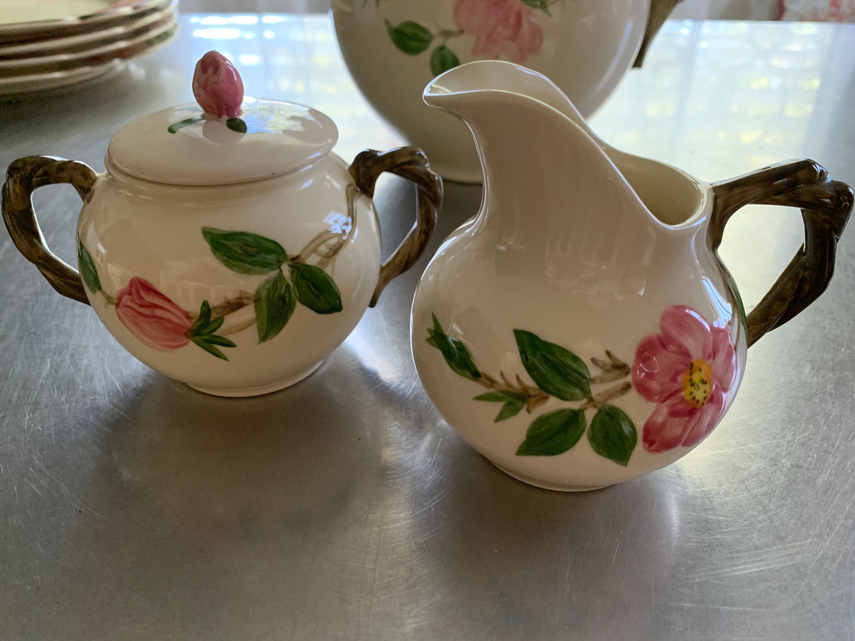 Vintage Franciscan “desert Rose” Dishes Earthenware Large Pitcher Gravy ...