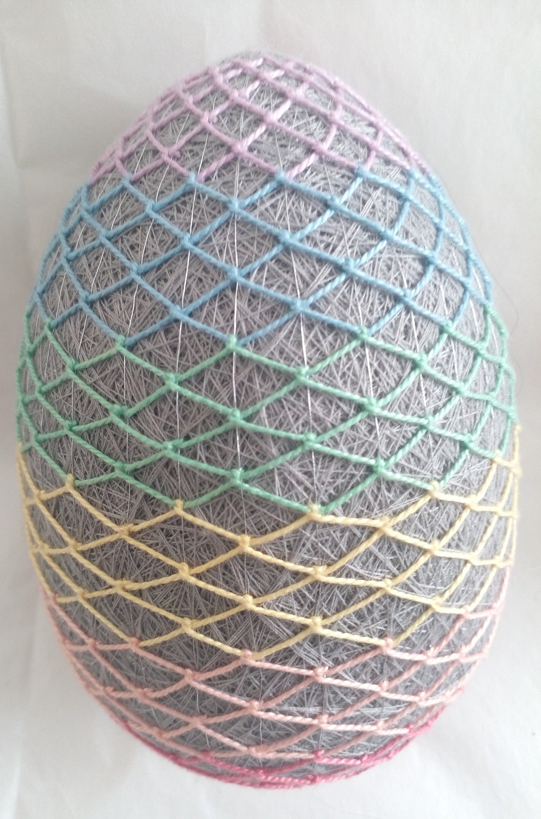 Large Temari Egg With Rainbow Net - Etsy