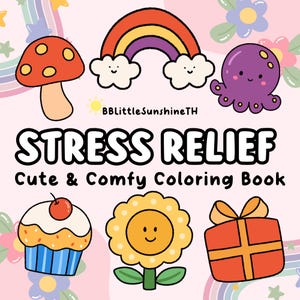 Stress Relief 28 Bold & Easy Coloring Book - Coloring Pages for Adults ...