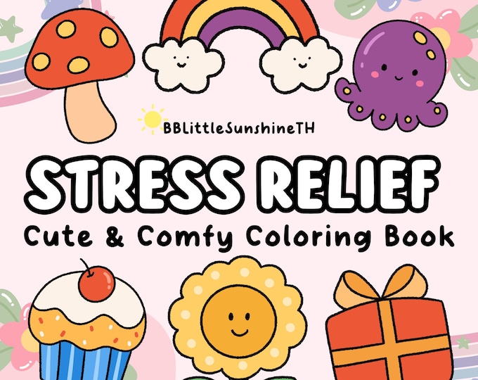 Stress Relief 28 Bold & Easy Coloring Book - Coloring Pages for Adults ...