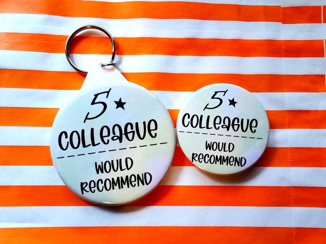5 Star Colleague Would Recommend Badge Keyring Set Coworker Gift Secret ...