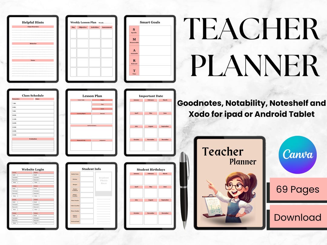 Teacher Planner | Lesson Plan & Classroom Organizer | Academic Calendar ...
