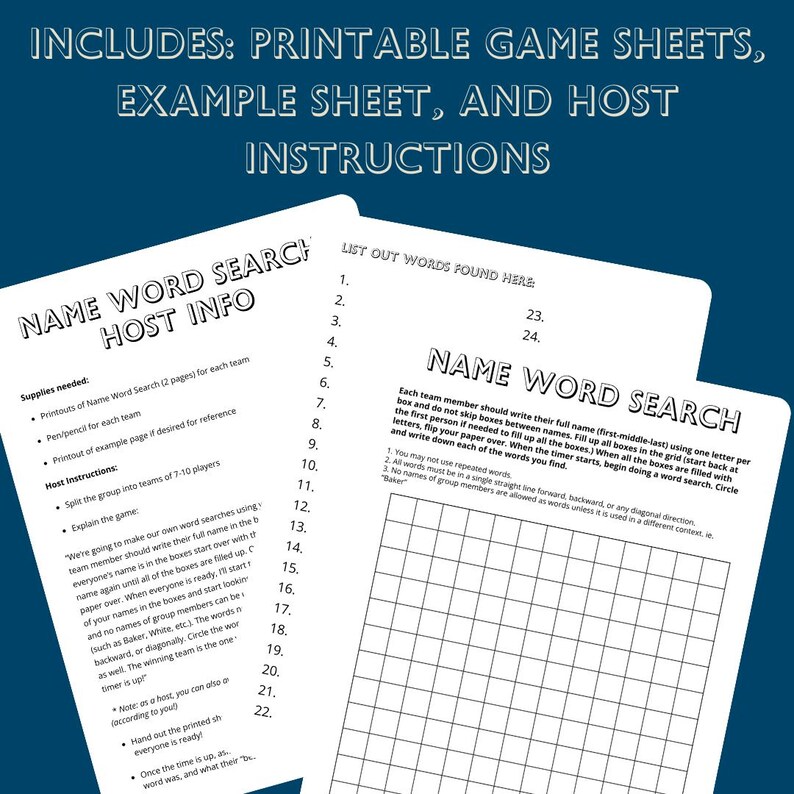 Family Reunion Game Printable Word Search Team Game All-ages Family ...