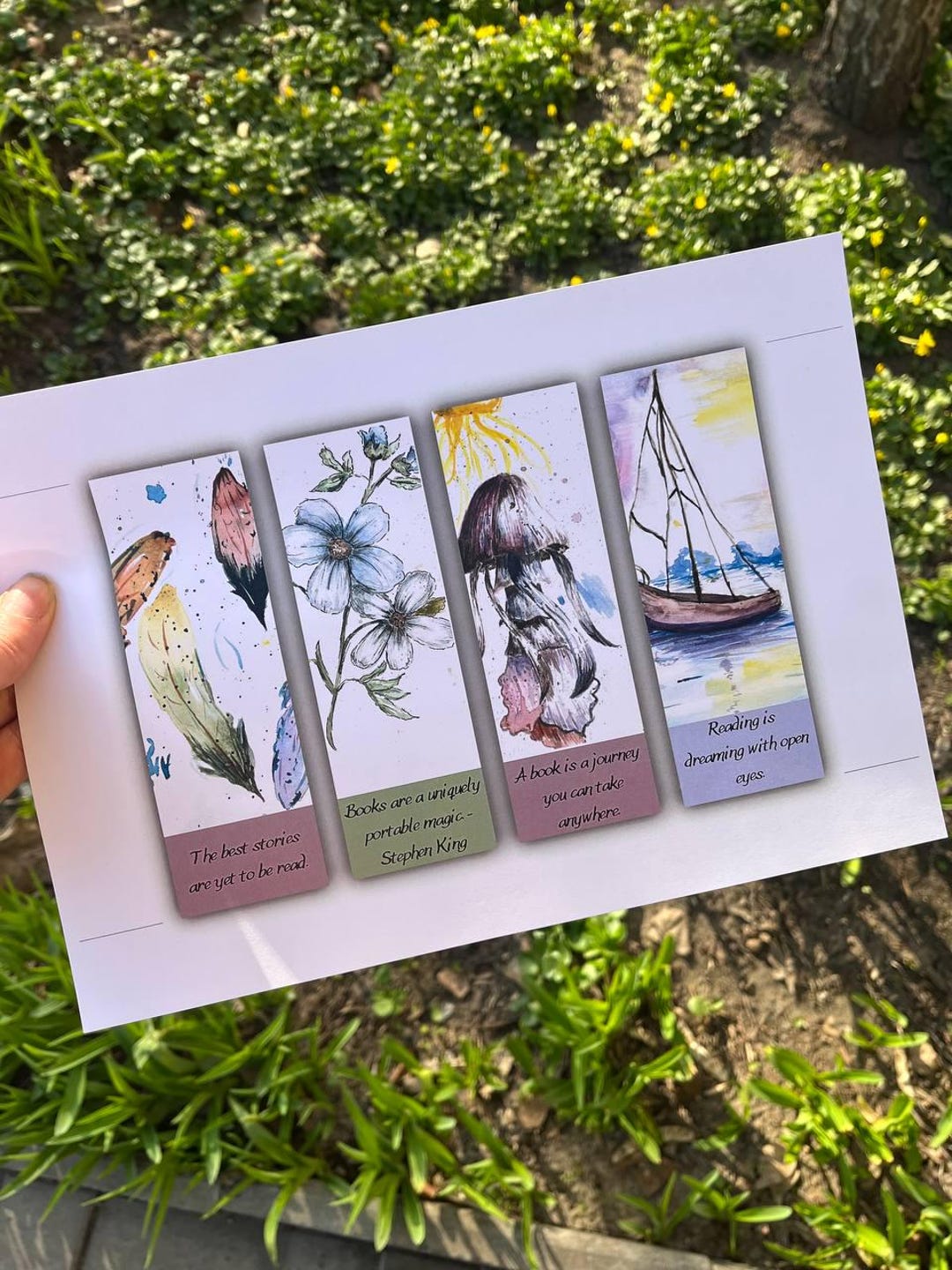 Watercolor Printable Bookmarks With Motivational Quotes, Instant ...