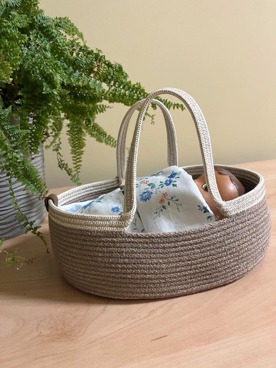 Handmade Cotton Rope Doll Cradle With Bedding Set - Perfect Toy and ...