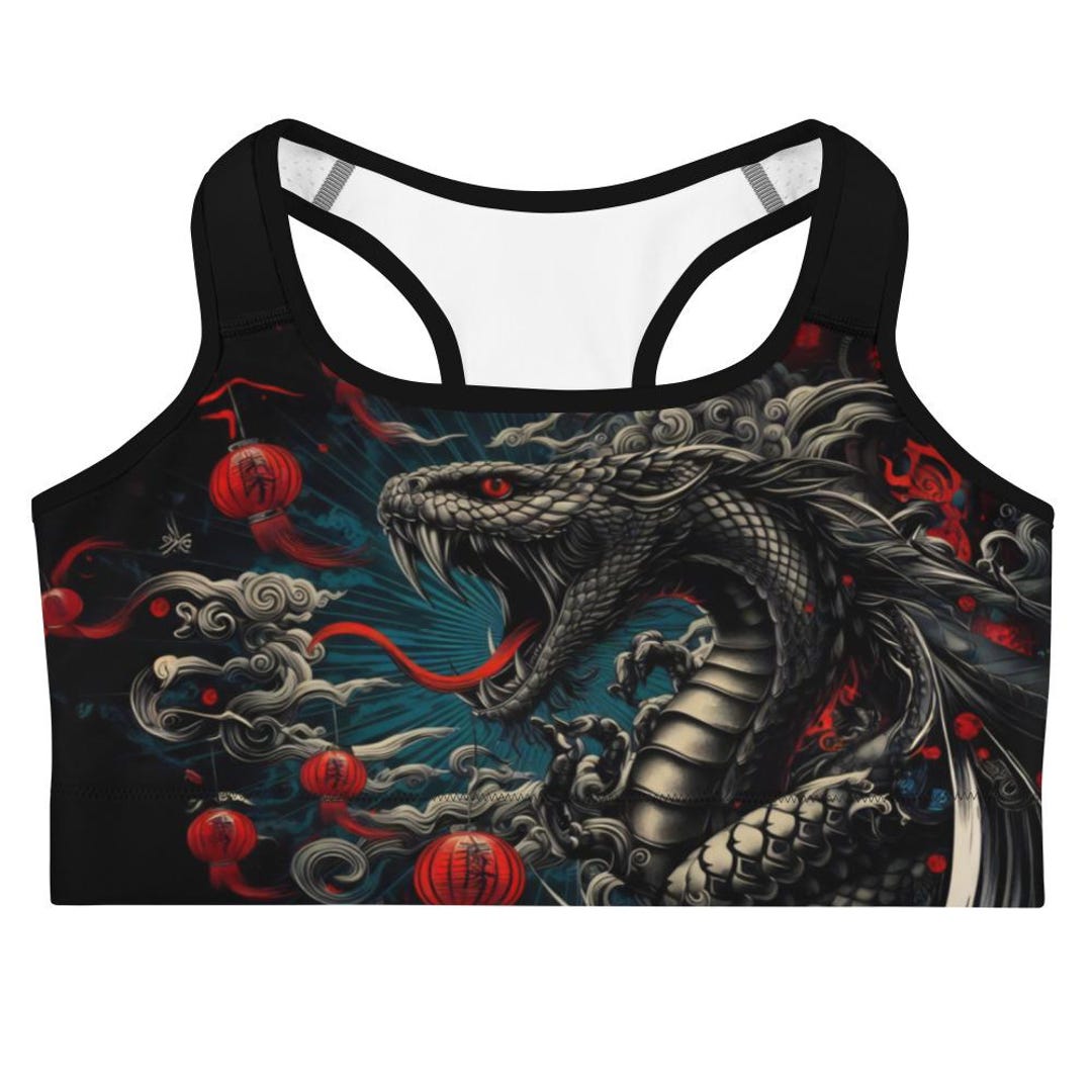 Year of the Snake Gothic Sports Bra Lunar New Year Bra Red Lantern ...