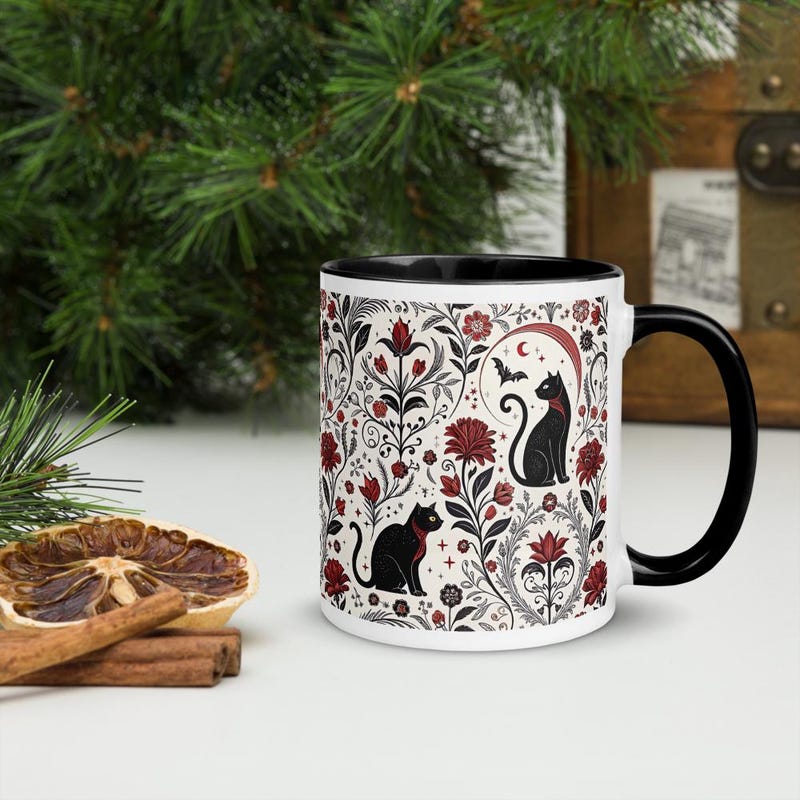 Blue and Red Daisy Mug - Etsy UK