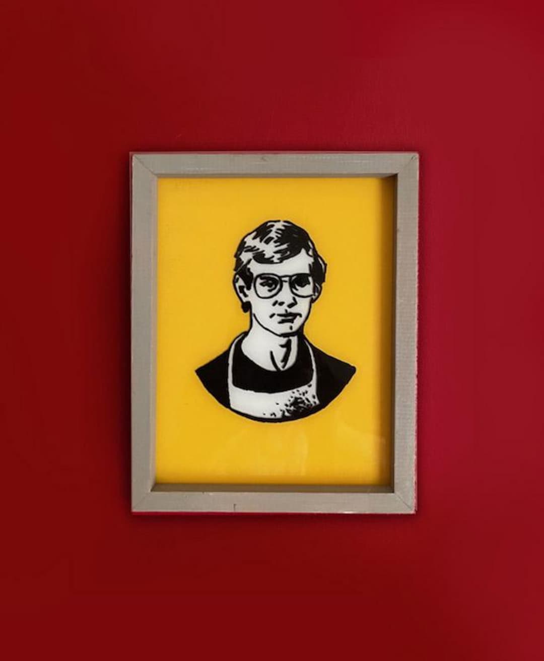 Jeffrey Dahmer, Art on Glass, Framed Glass Art, Hand Painted Glass Art ...