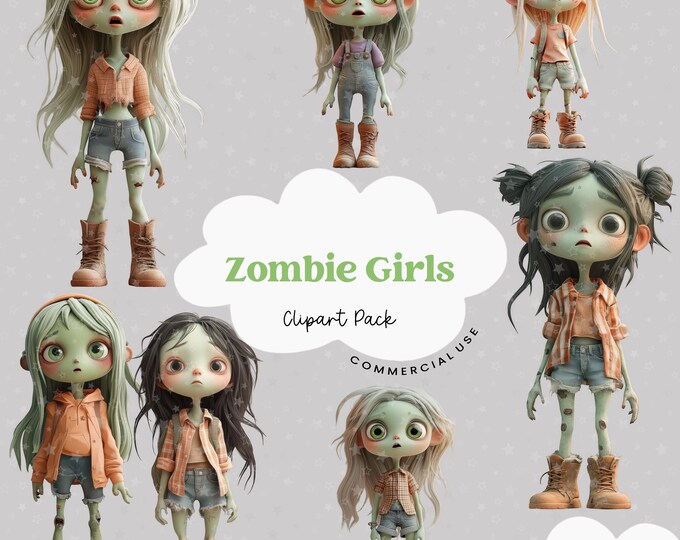 Halloween Clipart, Zombie Clipart, Zombie Kids Png, Zombie Sublimation ...