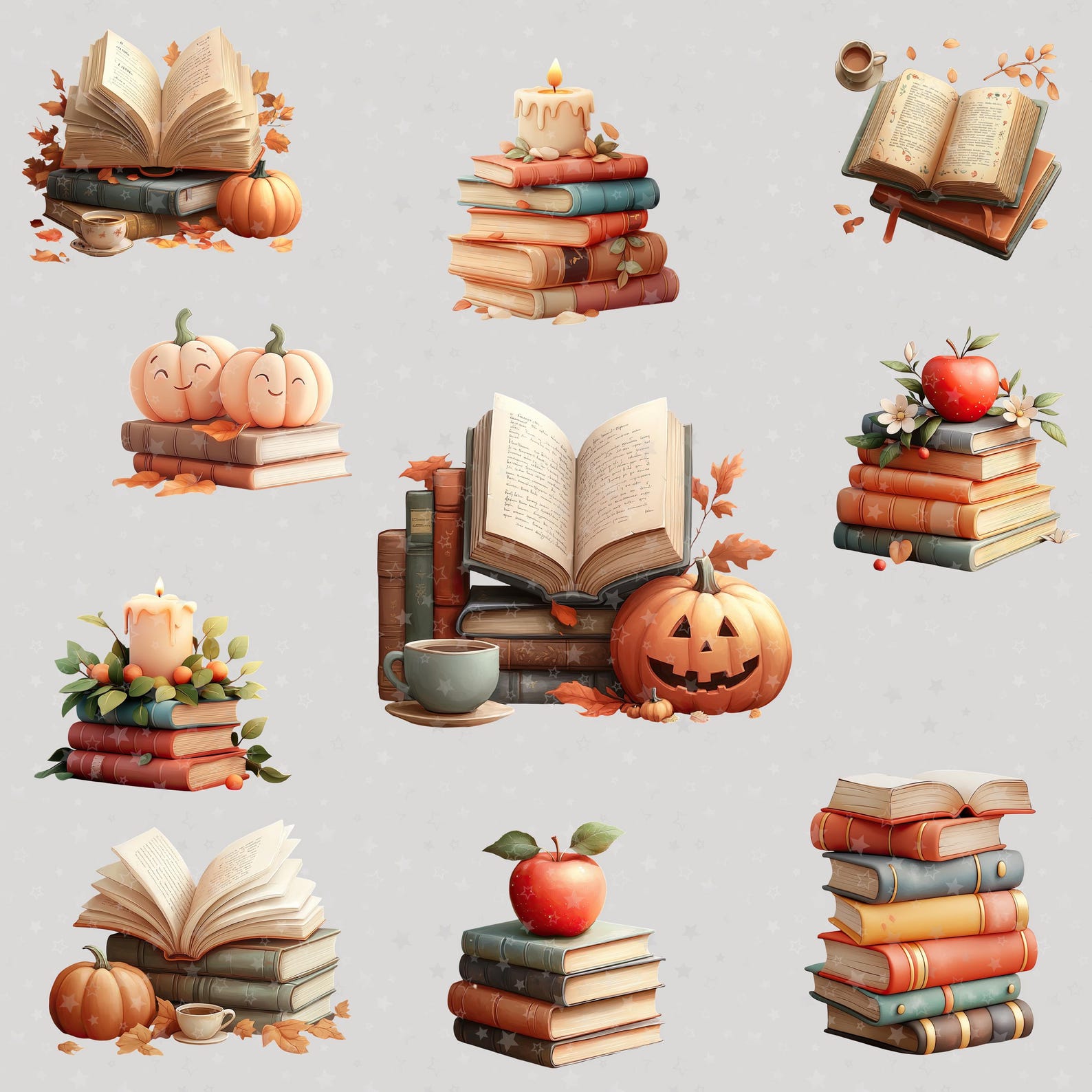 Fall Books Clipart Images Pngs 300dpi Clip Art PNG, Bookstacks, Book ...