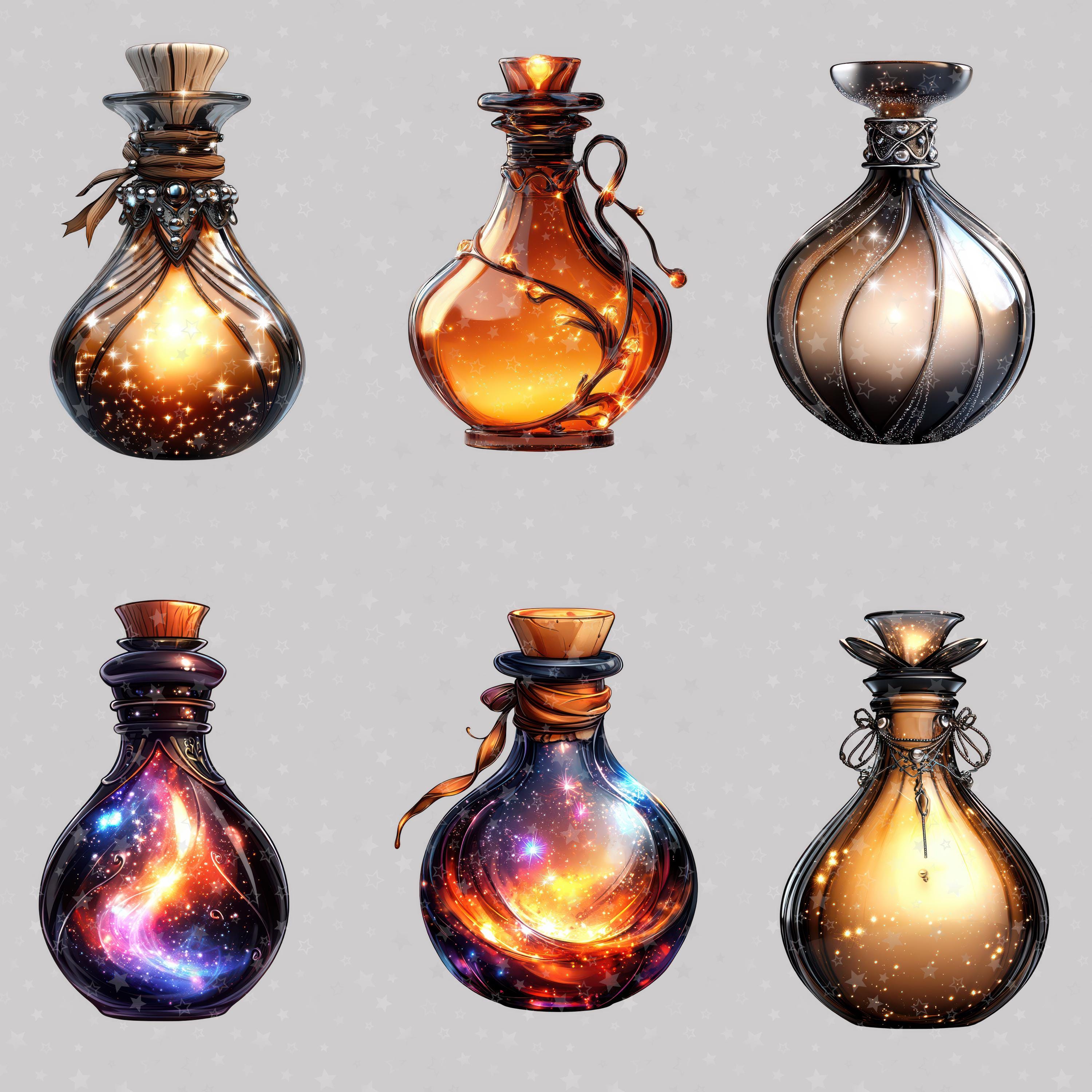 Potion Bottles Clipart Images Pngs 300dpi Clip Art PNG, Perfume Bottles ...