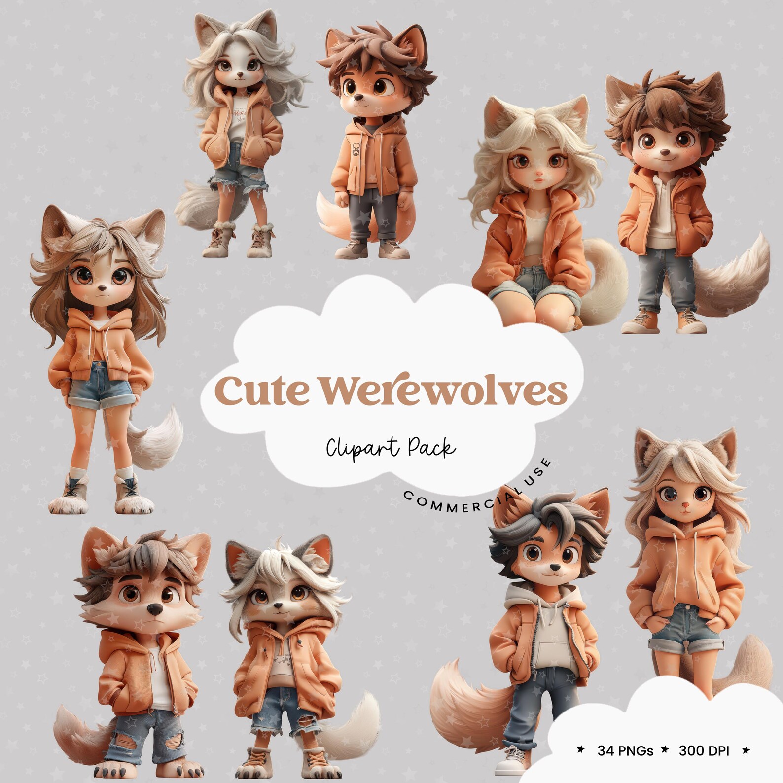 Cute Werewolf Clipart Images Pngs 300dpi Clip Art PNG, Werewolf Clipart ...