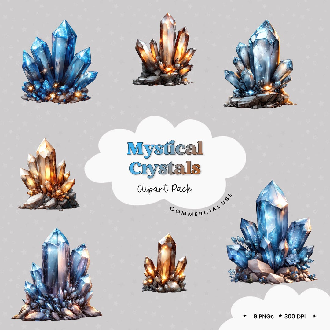 Mystical Crystals Clipart Images Pngs 300dpi Clip Art PNG, Crystal ...