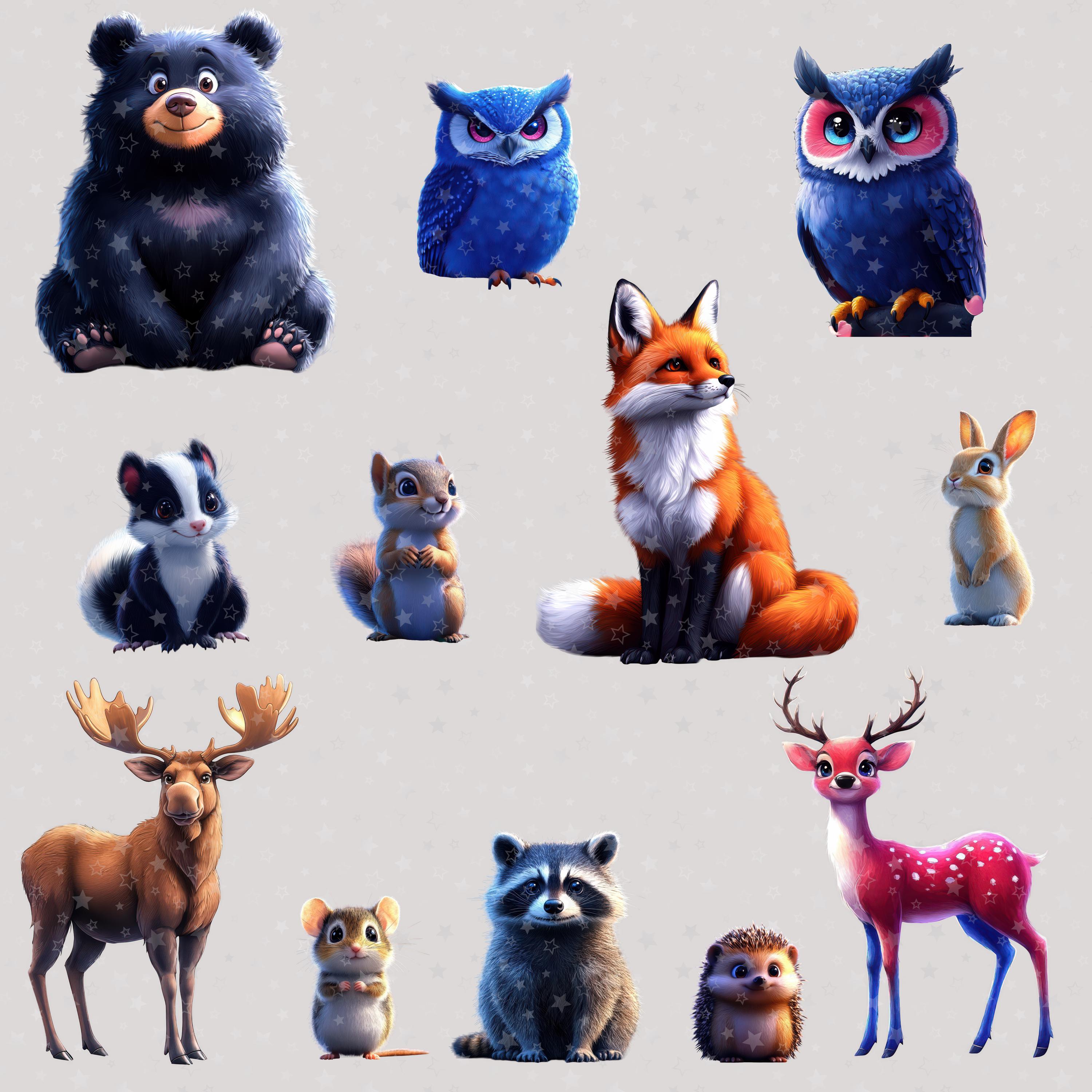 Enchanted Forest Animals Clipart Images Pngs 300dpi Clip Art PNG ...