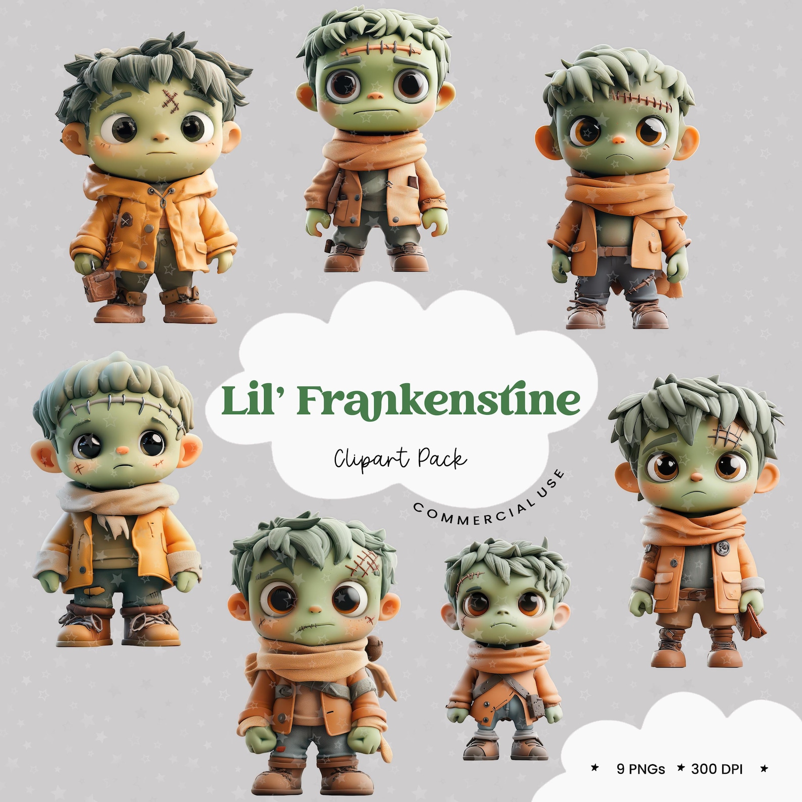 Cute Frankenstein Boy Clipart Images Pngs 300dpi Clip Art PNG ...