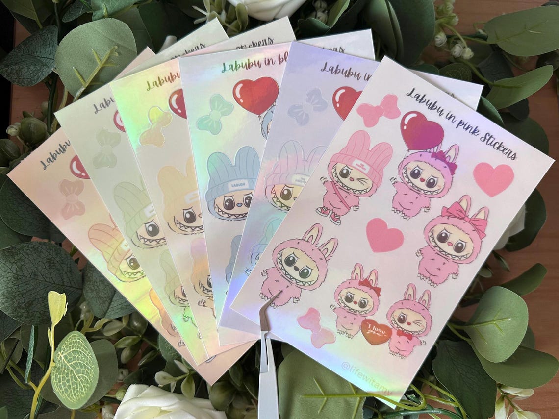 LABUBU Sticker Sheets L Cutesy L Gorgeous Stickers L Journal L Planner ...