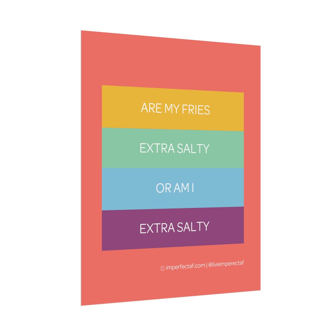 Extra Salty Print Snarky Poster for Office, Bedroom, Gym, Kitchen Decor ...