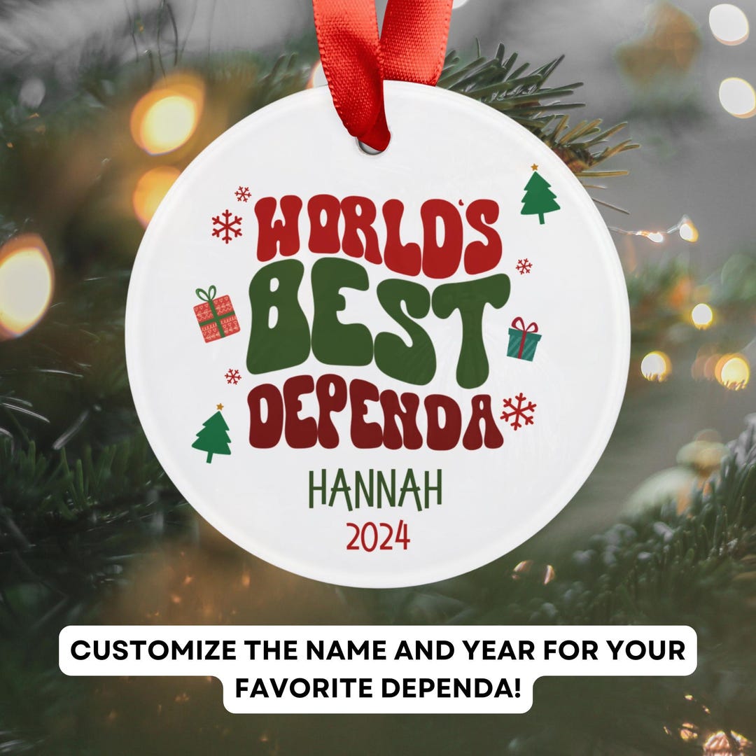 World's Best Dependa Ornament, Custom Christmas Ornament, Military Wife ...