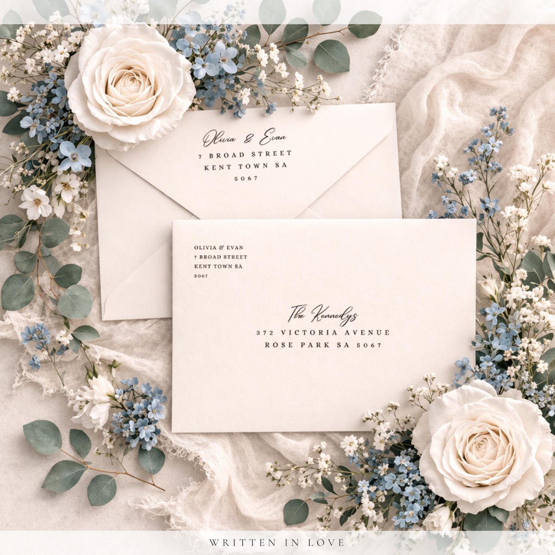 Wedding Envelope Address Template, Editable Printable Address Layout ...