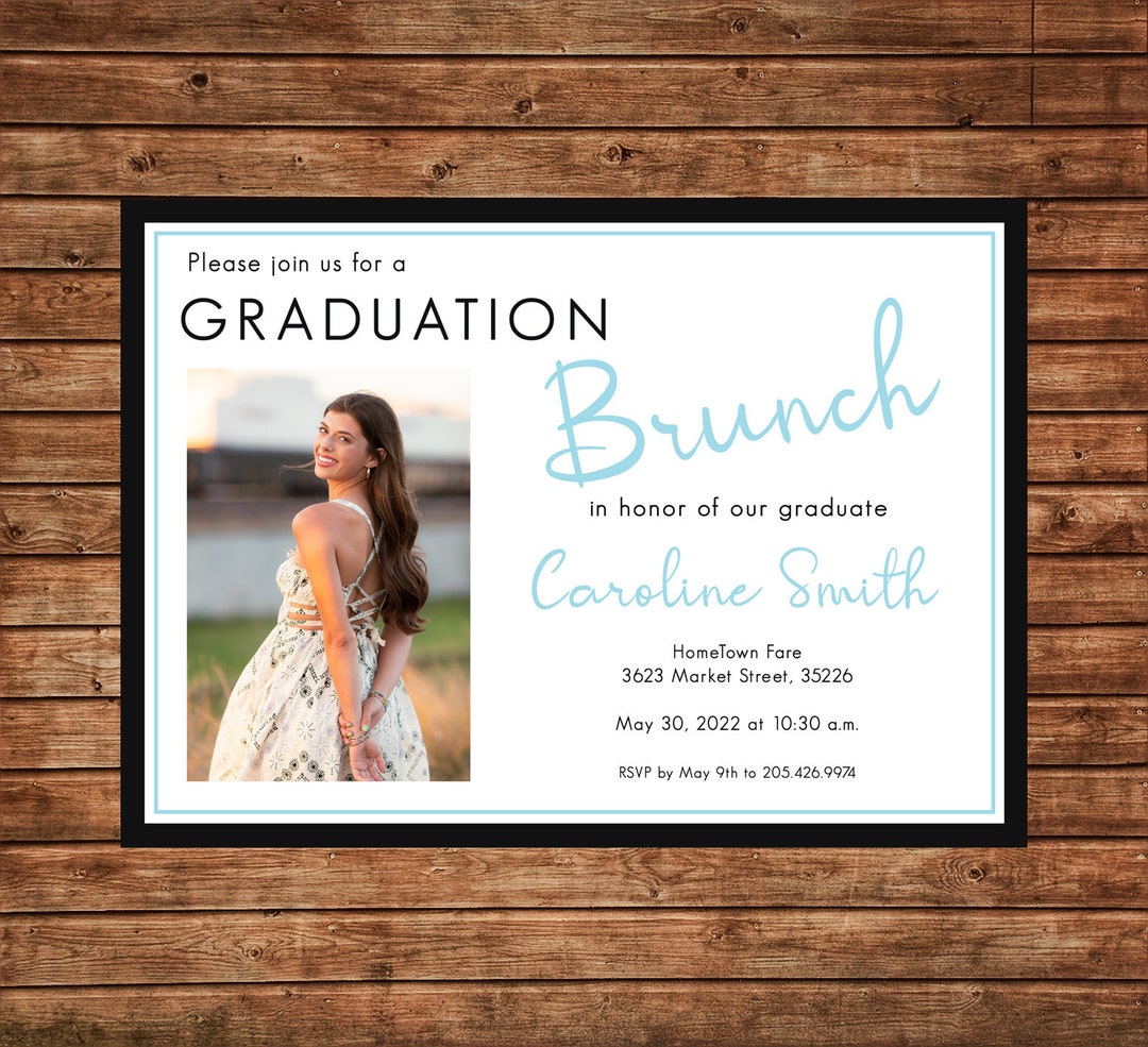 Boy or Girl Invitation Graduation Brunch Party Announcement With Photo ...