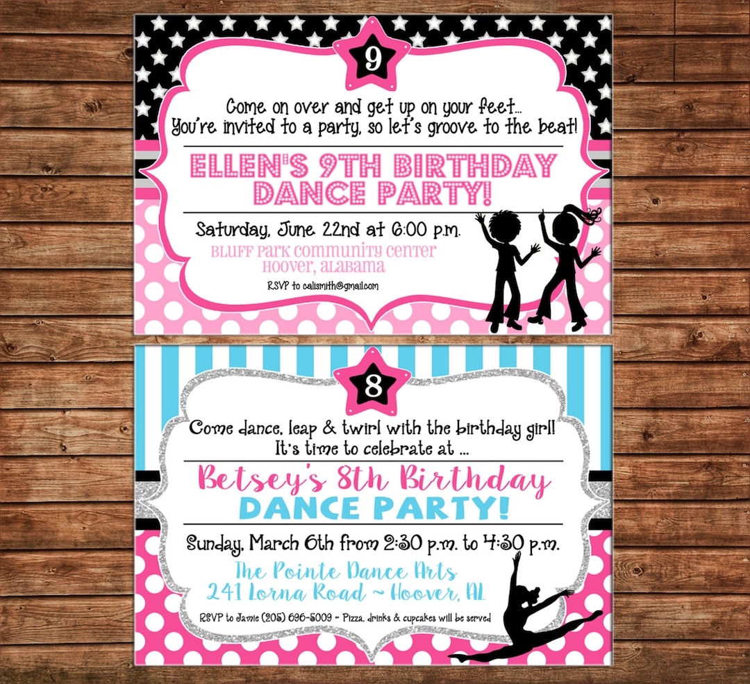Girl Invitation Dance Party DJ Hip Hop Dancing Birthday Party - Can ...