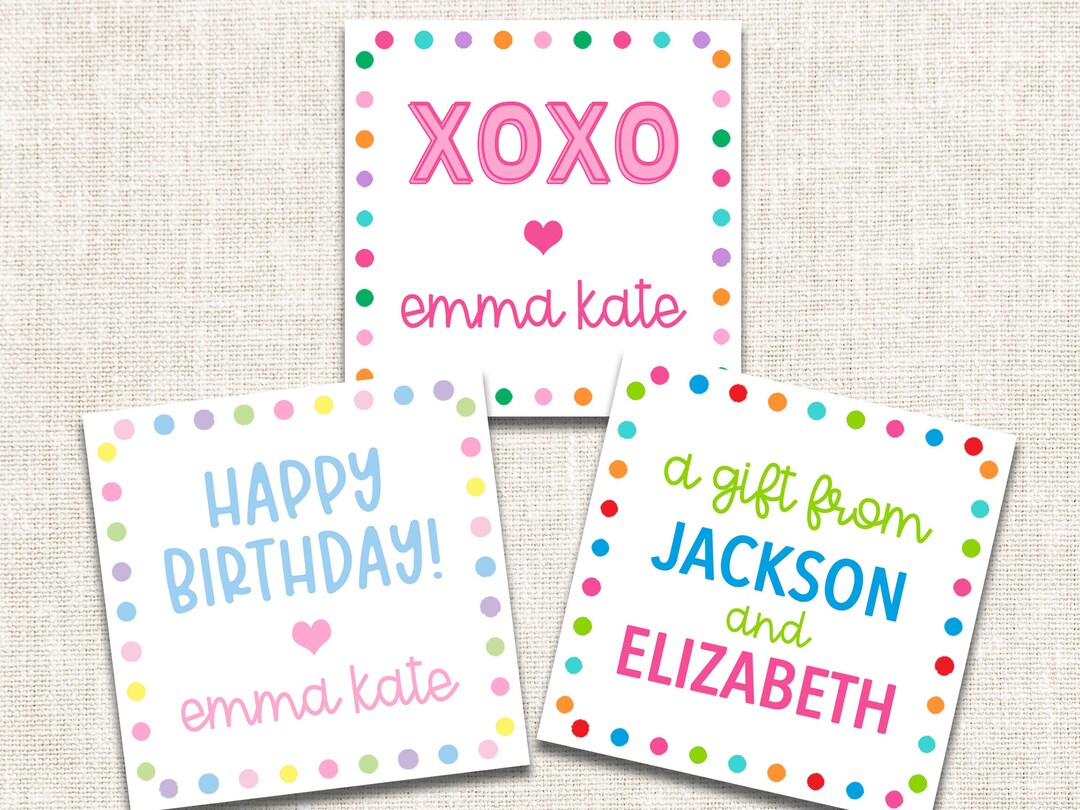 Personalized Gift Tags, Enclosure Cards, Gift Stickers, Birthday Gift ...