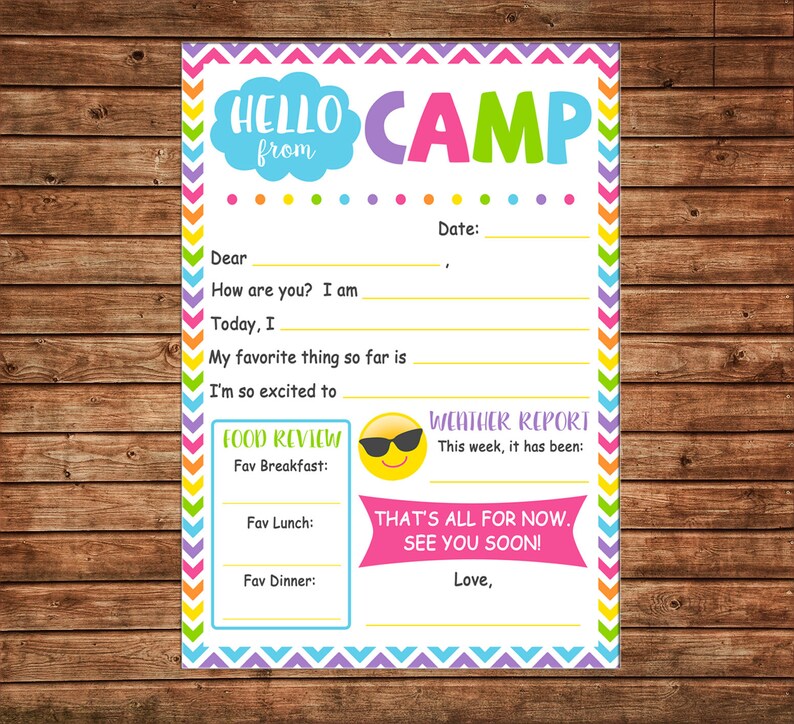 Girl Camp Notecards Note Fill in the blank Hello Letter Bright | Etsy