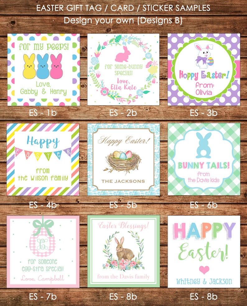 24 Square Personalized Easter Spring Enclosure Cards Gift | Etsy