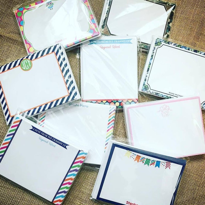 Personalized Girl Flat Notes Notecards Stationery With - Etsy