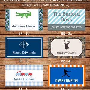 20 Rectangle Boy Enclosure Cards, Gift Stickers, Gift Tags - Etsy