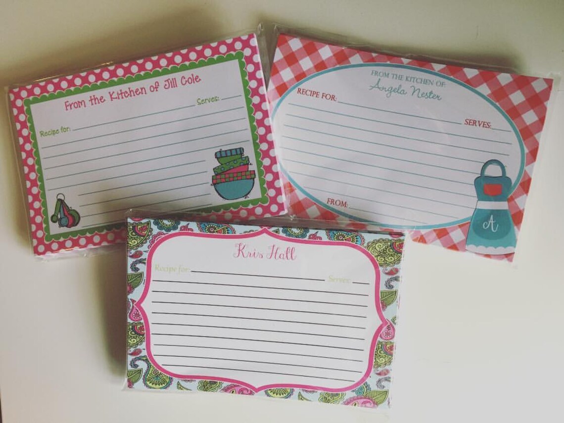 Personalized Recipe Cards Design Your Own Choose ONE - Etsy