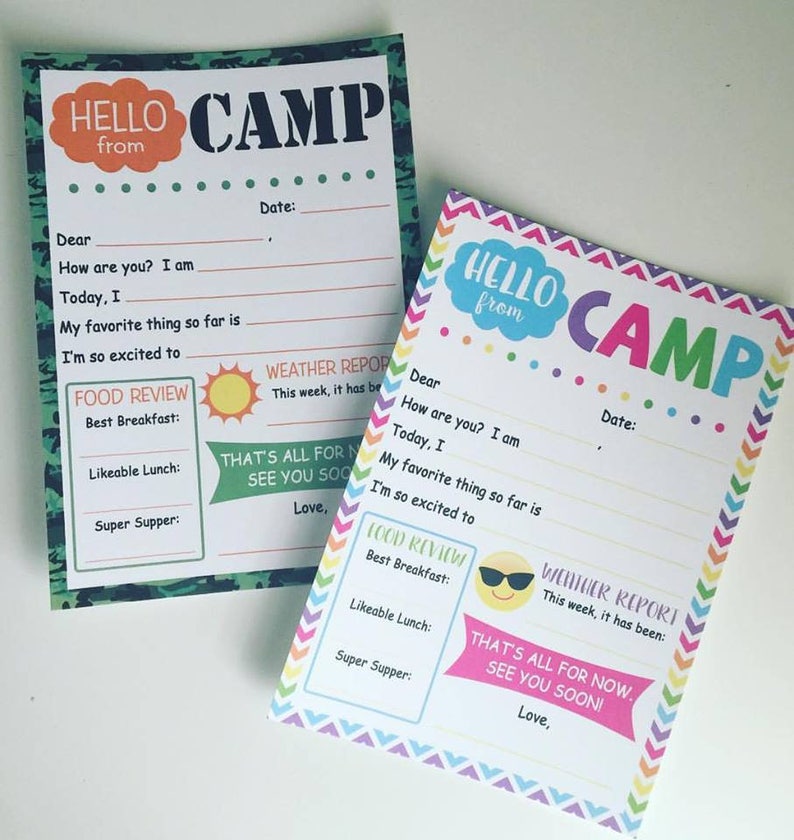 Boy Camp Notecards Note Fill in the Blank Hello Letter Camo - Etsy