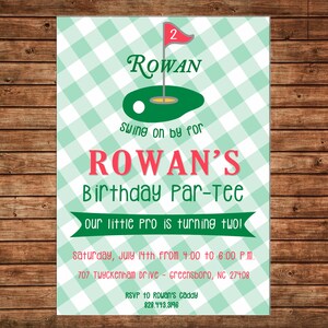 Boy Invitation Putt Putt Miniature Golf Gingham Birthday Party - Can ...