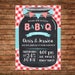 Invitation Mason Jar Chalkboard Red Gingham Baby Q Shower - Etsy