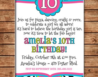 Boy or Girl Invitation Tween Teen Birthday Party Can | Etsy