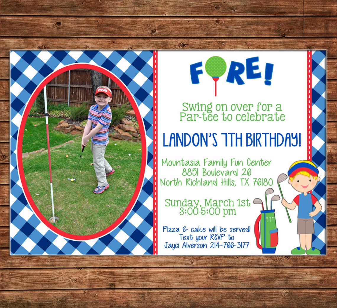 Boy Photo Invitation Putt Putt Miniature Golf Birthday Party - Etsy