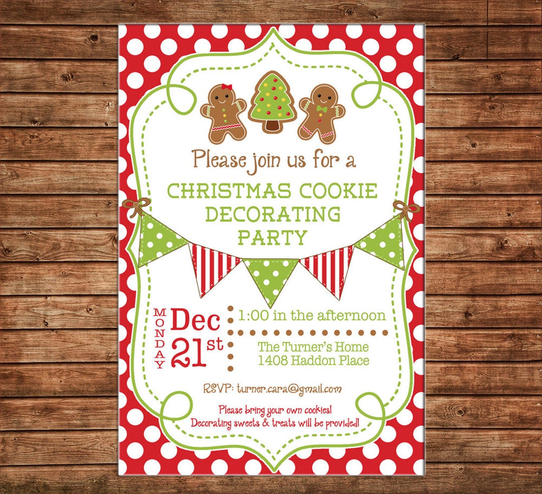 Christmas Invitation Gingerbread House Cookie Decorating Party - Can ...